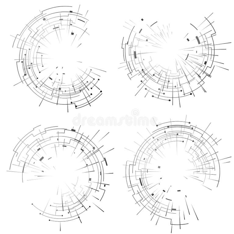 Circular Graphic Elements Rays Line Stock Illustrations – 142 Circular ...