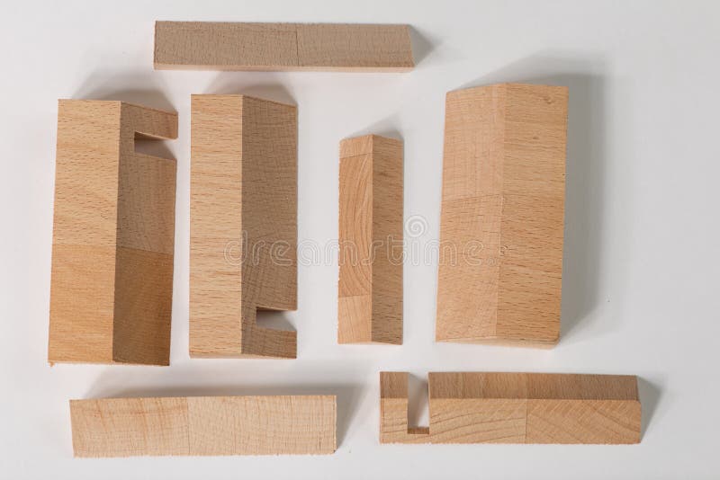 The Abstract Elements Wooden Blocks, Decorative Cut in Tree, Close-up ...