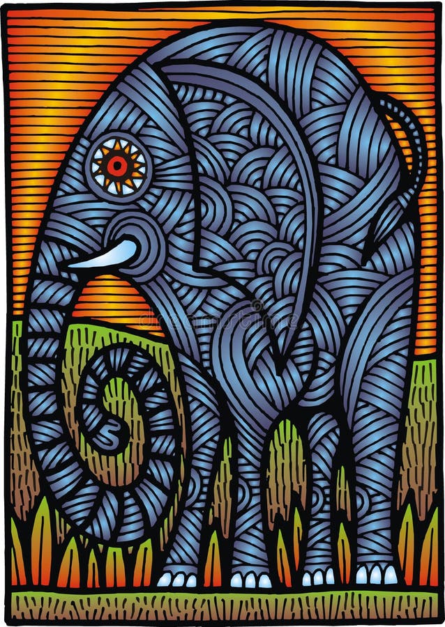 Abstract Elephant Illustration Stock Vector - Illustration of nature ...