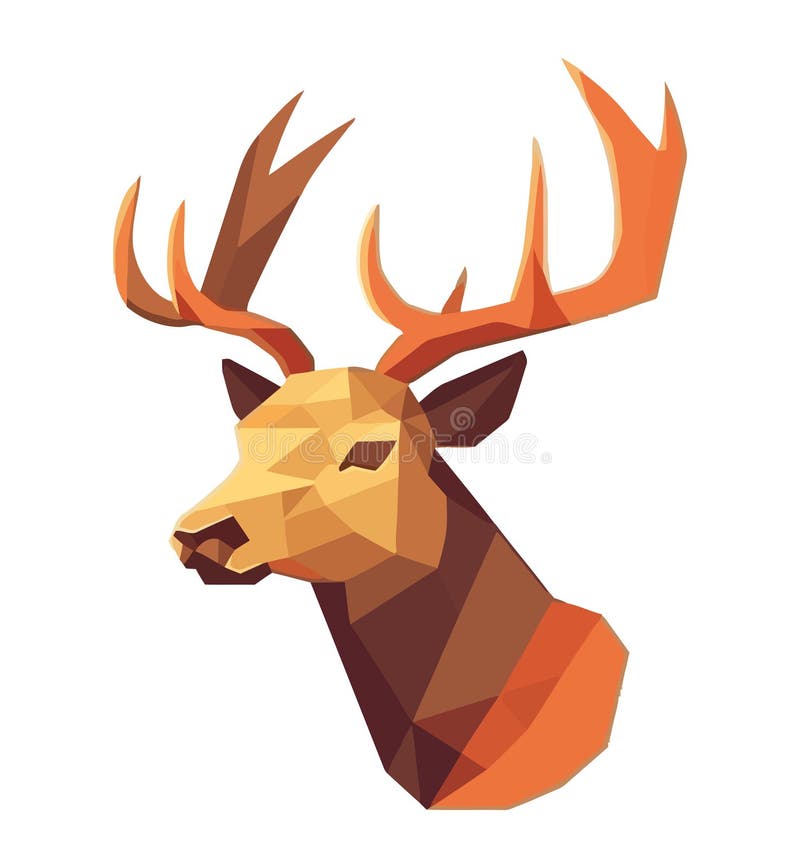 Abstract Elk Silhouette with Horned Decoration Stock Vector ...