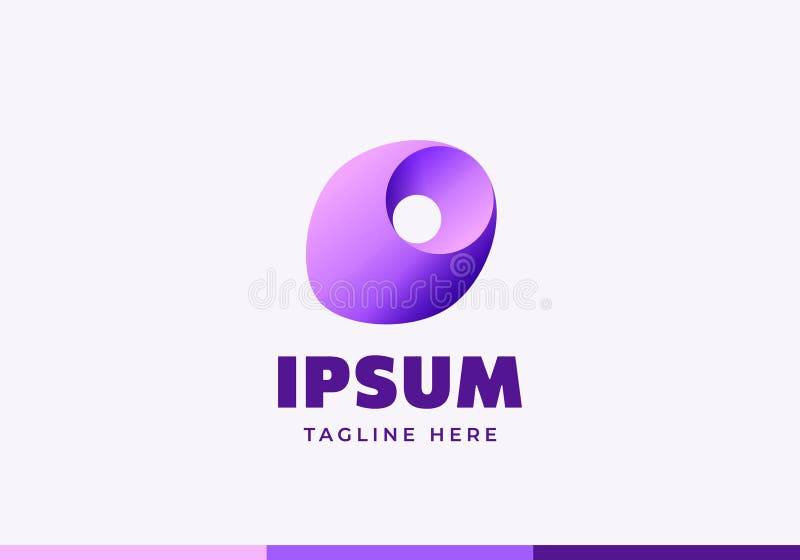 Abstract Ellipse Shape Vector Logo Template. Modern Gradient Geometry ...