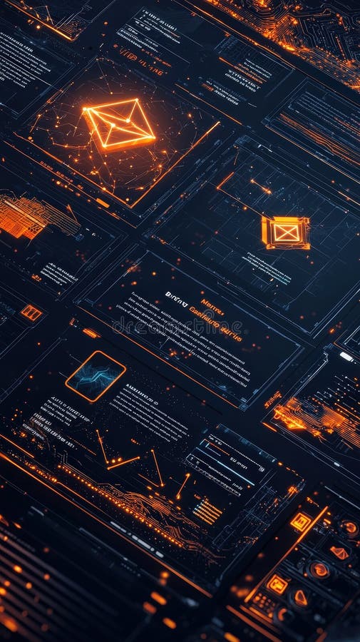 Abstract Email Communication in Digital Design Stock Image - Image of ...