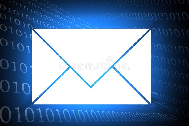 Abstract Email Design on Blue Background Stock Illustration ...