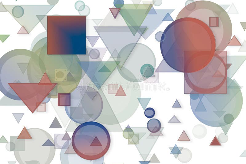 Abstract Embossed And Random Circle Square Effect Pattern Triangle