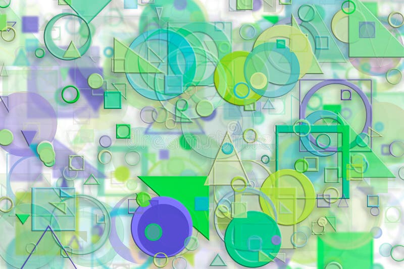 Abstract Embossed & Random Circle, Square & Rectangle Shape. Messy ...