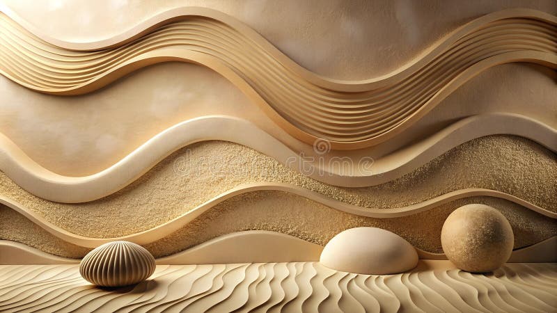 The Abstract Embrace of Beige AI Generated Stock Illustration ...