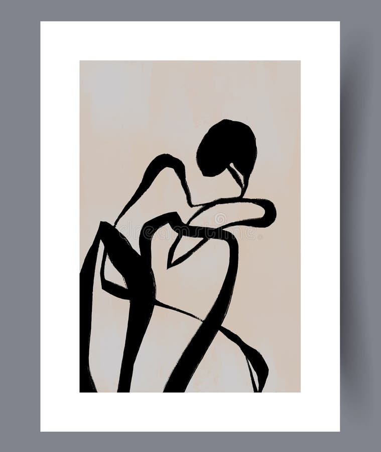 Abstract Embrace a Study of Modern Artistic Expression through the Lens of Minimalism Stock ...