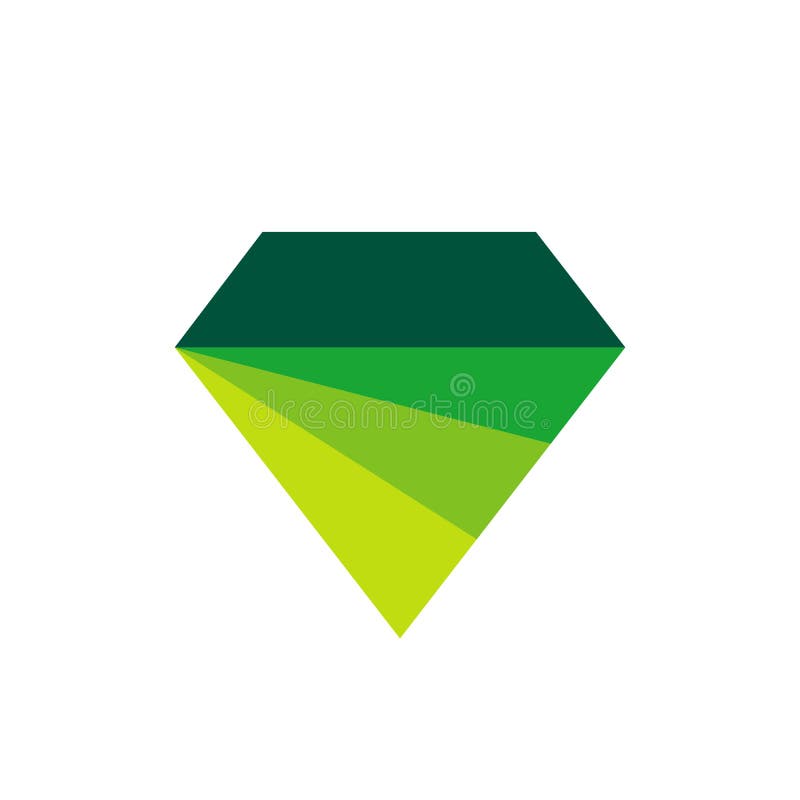 Emerald Gem Logo Vector Icon Illustration, Green Stone Diamond Crystal ...