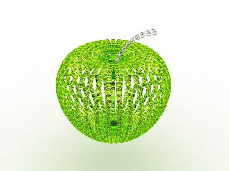 Abstract Emerald Glass Apple Stock Illustration - Illustration of ...
