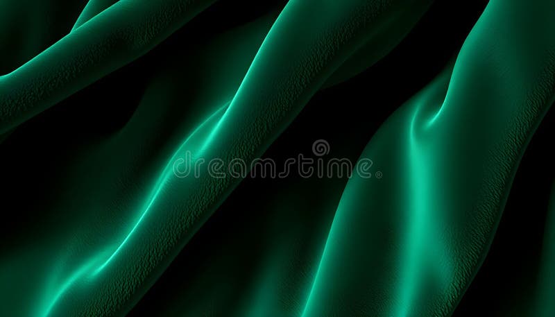 Abstract Emerald Green Fabric Waves Background Image Stock Illustration ...