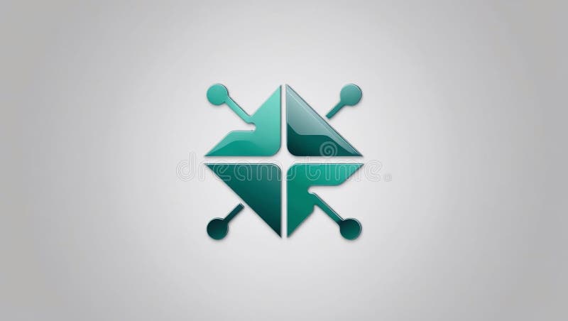 Abstract Emerald Green Symbol on White Background Stock Illustration ...