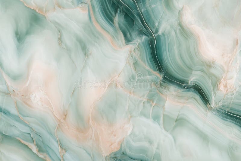 Abstract Emerald and Peach Marble Texture with Swirling Patterns and ...