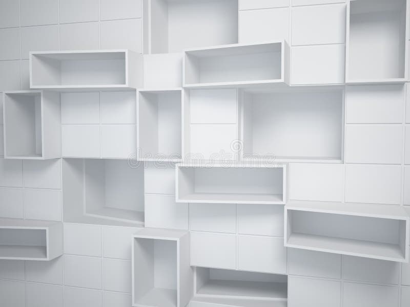 Abstract Empty Boxes in Wall Stock Illustration - Illustration of ...