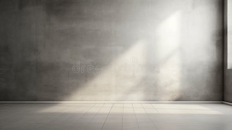 Abstract Empty Concrete Room Interior with Floor Tiles. 3d Rendering of ...
