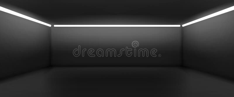 Abstract Empty Concrete Room with Led Illumination Stock Vector ...