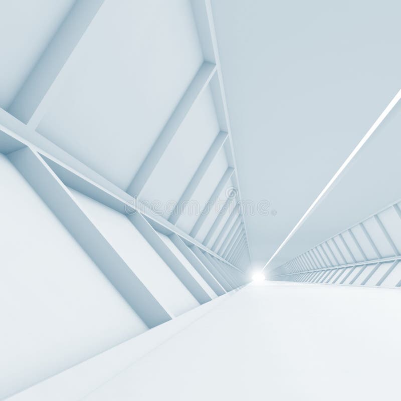 3d Corridor Perspective with Diagonal Columns Stock Illustration ...