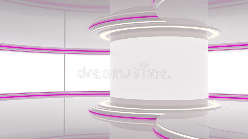 Abstract Empty 3D Studio Space with Purple Lights Stock Illustration ...