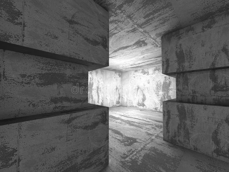 Abstract Empty Dark Room Interior with Rusty Walls. Architecture Stock ...