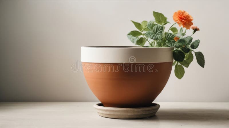 Abstract Empty Flower Pot Isolated on White . Stock Illustration ...