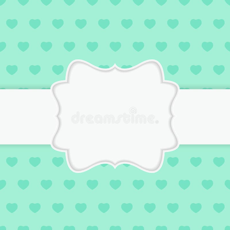 Abstract Empty Frame on Heart Pattern Background. Vector Illustration ...