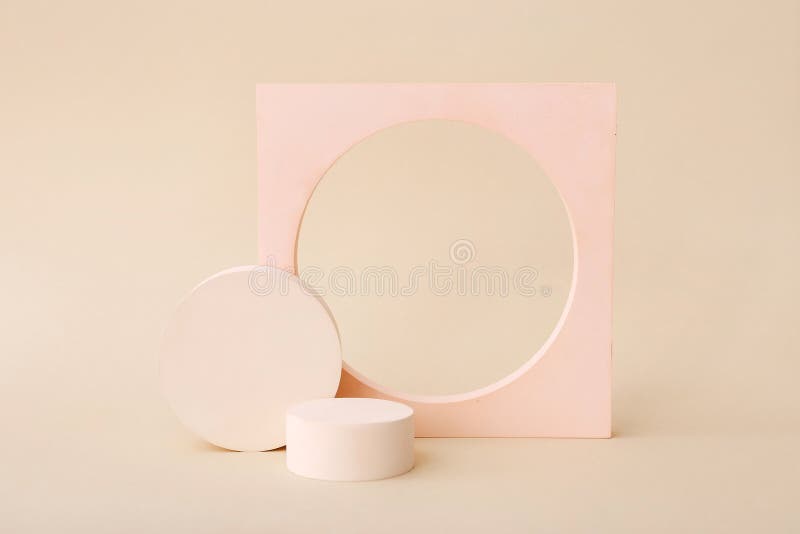 Abstract Empty Geometric Shape Podiums for Product Presentation on ...