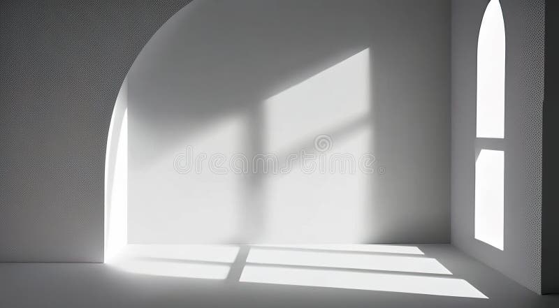 Abstract Empty Gray Background with Shadows and Rays of Light from the ...