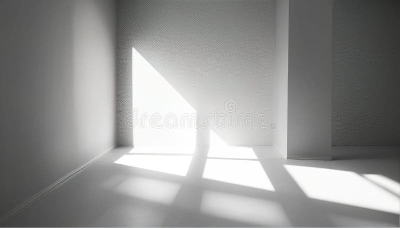 Abstract Empty Gray Background with Shadows and Rays of Light from the ...