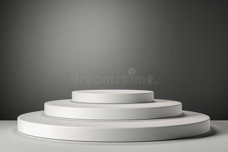 Abstract Empty Gray Podium on Gray Background . Booth Layout for ...