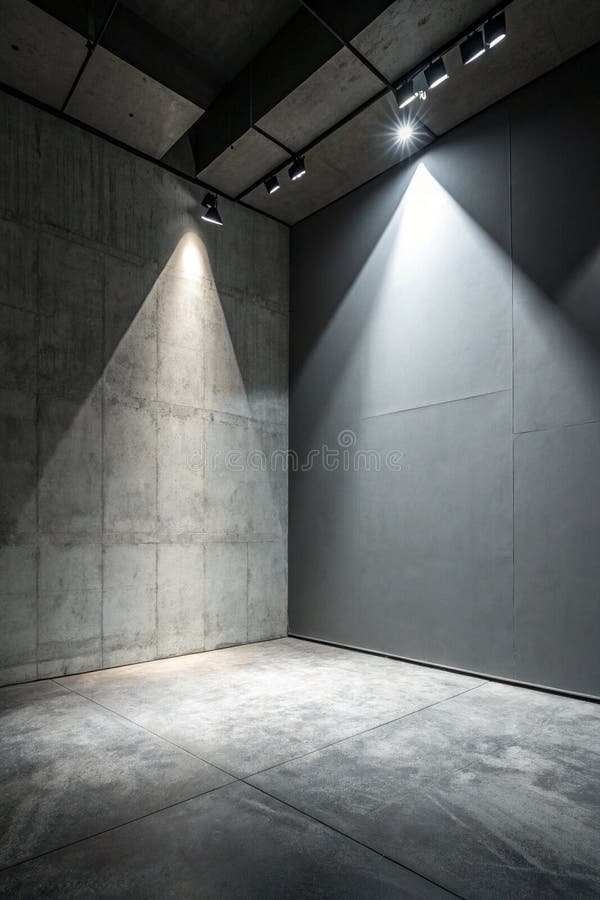 Abstract Empty Gray Room with Spotlight Stock Illustration ...