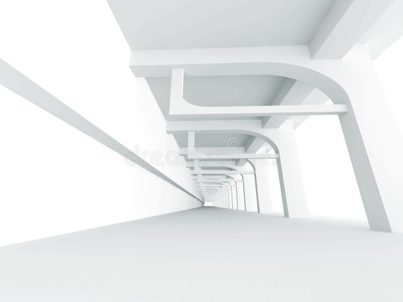 Abstract Empty Hall Interior Architecture Background Stock Illustration ...