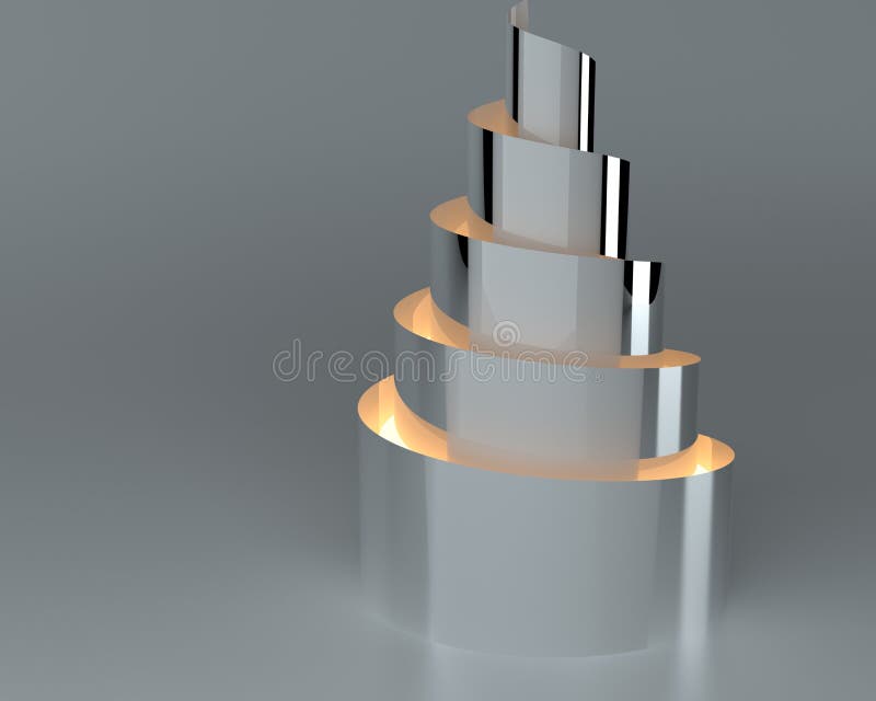 Abstract Empty Illuminated Light Shining Architectural Object, 3d ...