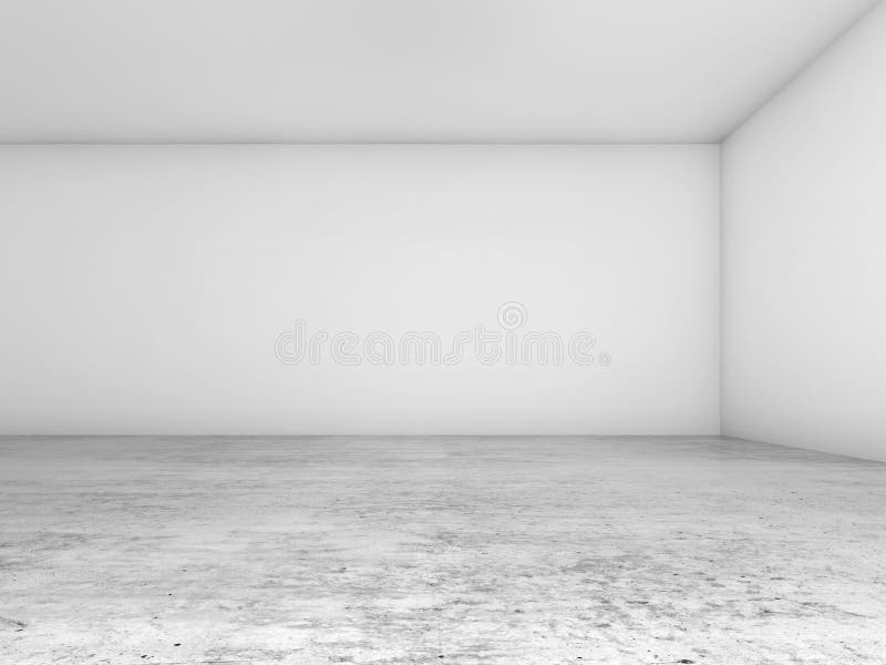 Abstract Empty Interior Corner Blank White Walls Stock Illustrations ...