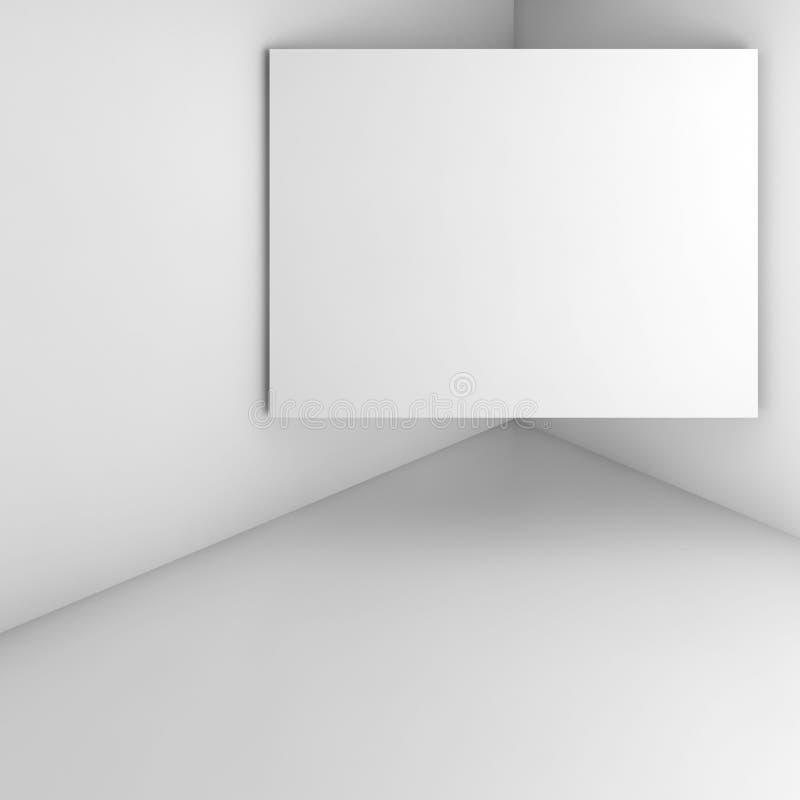 Abstract Empty Interior, Corner of White Walls Stock Illustration ...