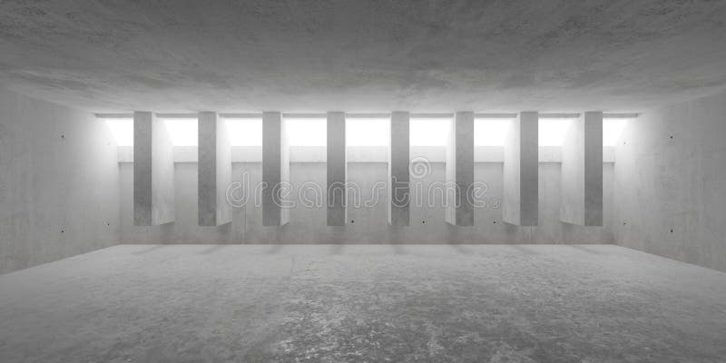 Abstract Empty, Modern Concrete Room with Area Light Behind Ceiling ...