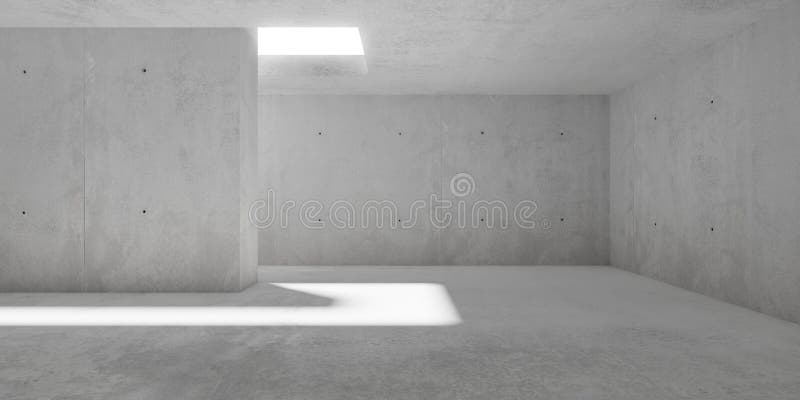 Abstract Empty, Modern Concrete Room with Opening Around Pillar in the ...