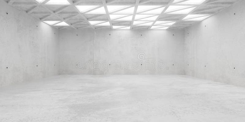 Abstract Empty, Modern Concrete Room with Random Light Triangle Light ...