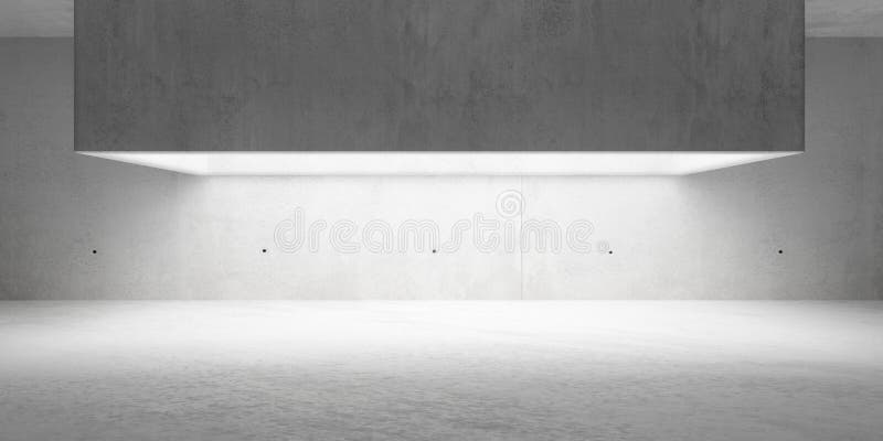 Abstract Empty, Modern Concrete Room with Rectangular Wide Light Shaft ...