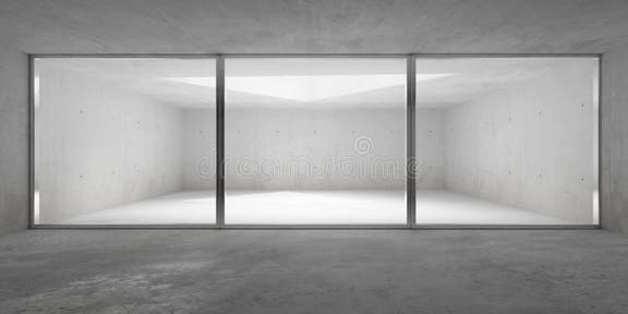 Abstract Empty, Modern Concrete Room with Triangular Ceiling Opening ...