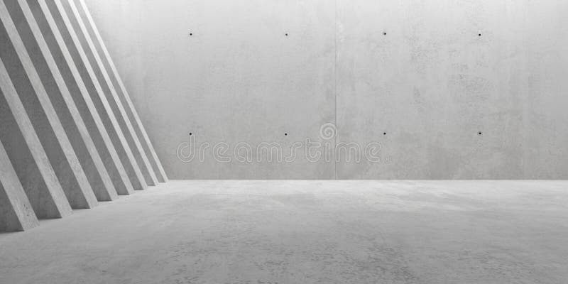 Abstract Empty, Modern Concrete Walls Room with Indirect Ceiling Light ...