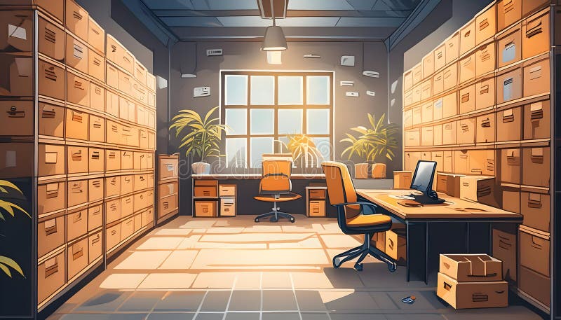 Empty Office Space, Open Post Boxes Storage on Generative AI Stock ...