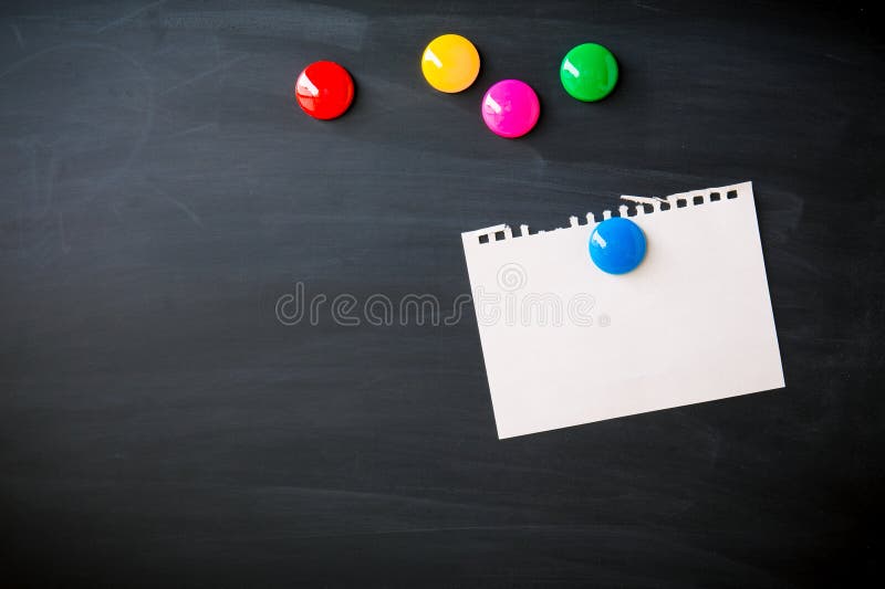 Abstract Empty Paper Note on Blackboard Background. Valentine Greeting ...