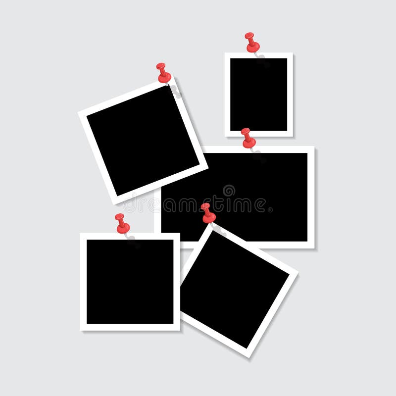 Abstract Empty Photo Frame Template with White Background Stock Vector ...