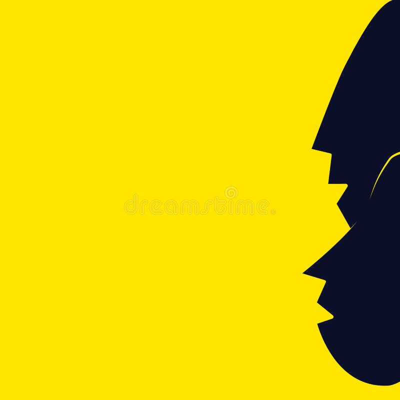 Abstract Empty Profile Faces with Blank Message Space Stock ...