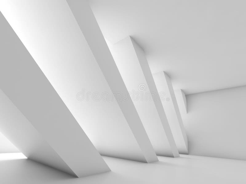 Abstract Empty Room. Diagonal Columns 3d Stock Illustration ...
