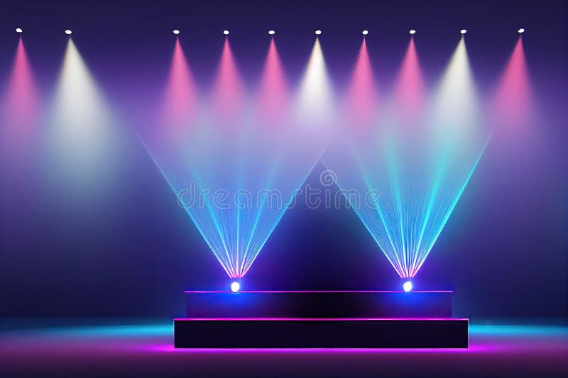 Abstract Empty Stage with Bright Lights Stock Photo - Image of light ...