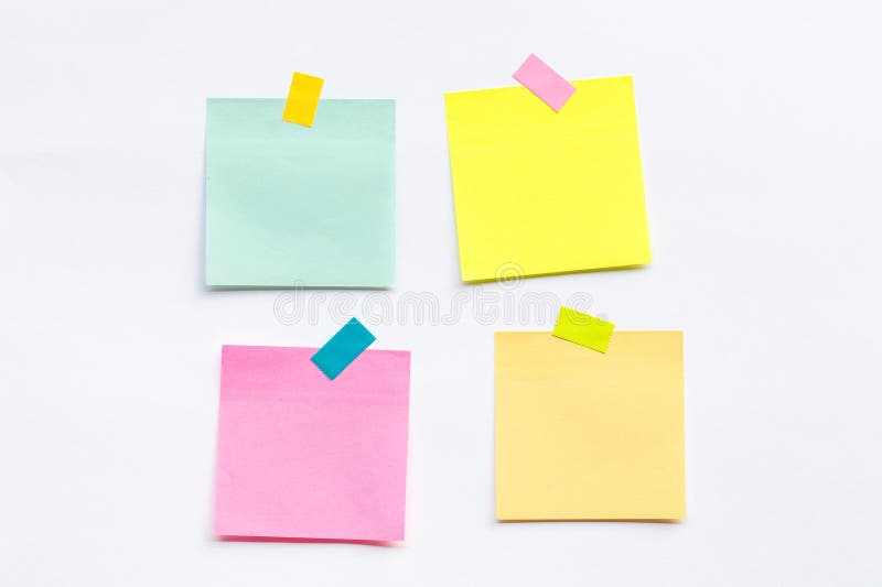 Abstract Empty Sticky Note, Isolated on White Background Stock Image ...