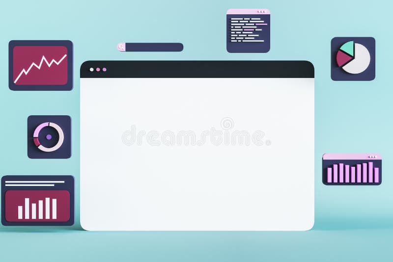 Abstract Empty Web Browser Page with Mock Up Place on Light Backdrop ...