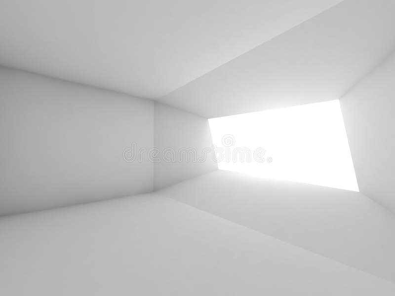 Abstract Empty White Interior with Light Portal Stock Illustration ...