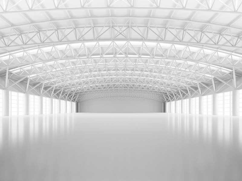 Empty White Warehouse Interior Stock Photo - Image of inside, frame ...