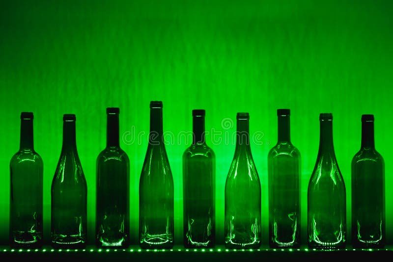 Bottles green clear stock image. Image of containers, dump - 8423745